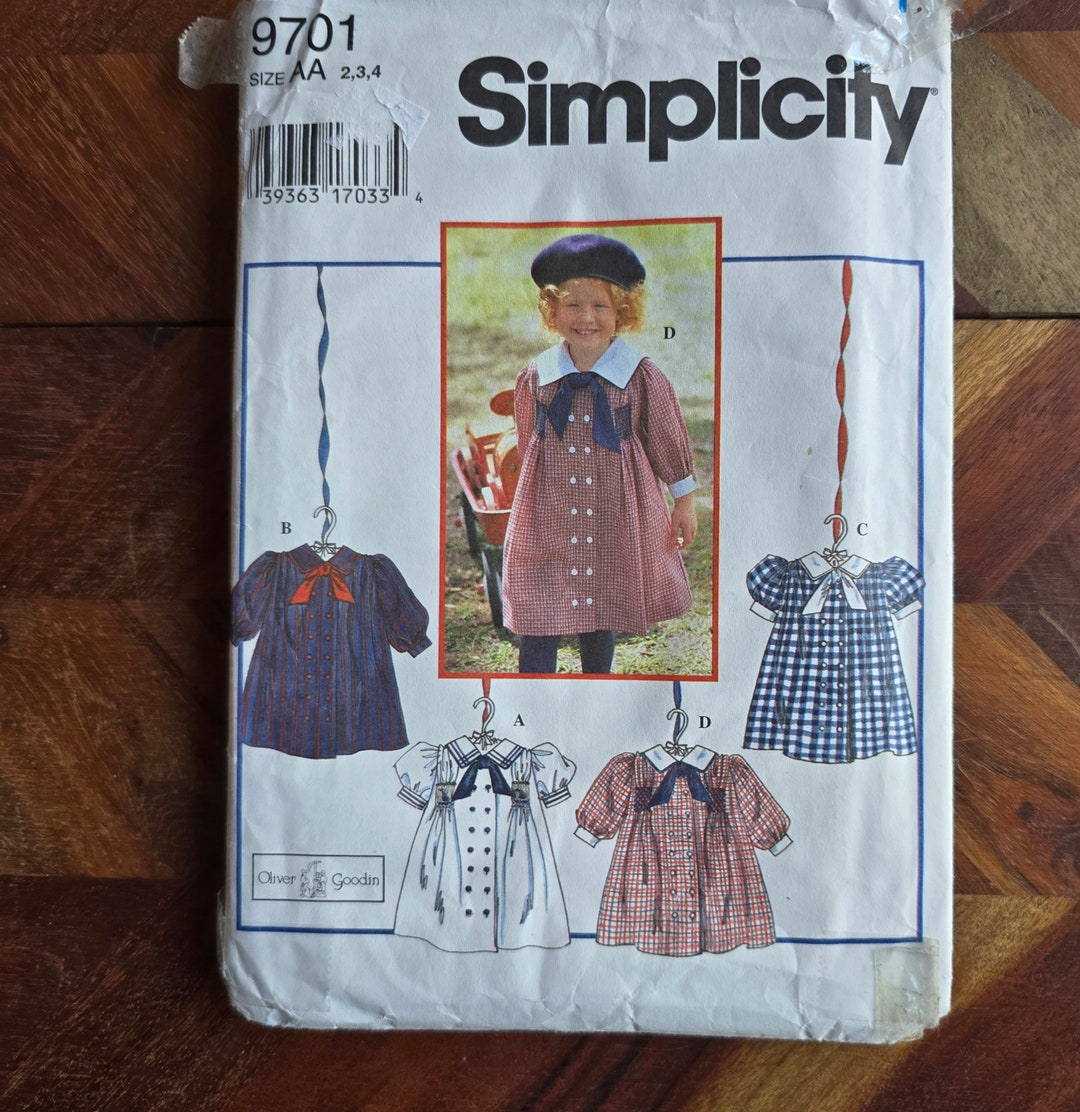 Vintage SIMPLICITY Pattern 9701 Girls Dress 2-3-4 - Oliver Goodin - Etsy