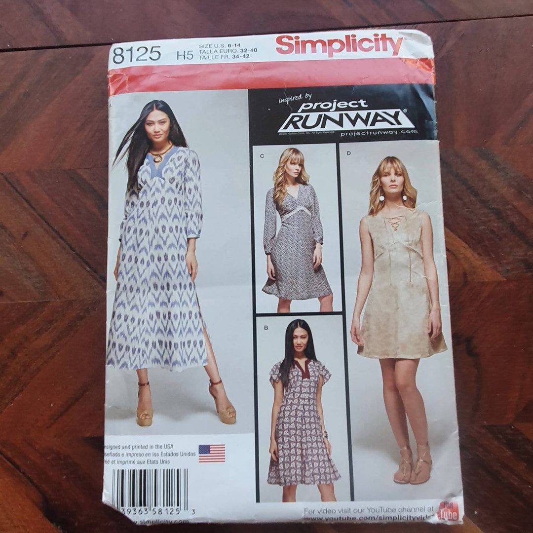 SIMPLICITY 8125 Project Runway Womens Dress Pattern Size 6-14 - Etsy