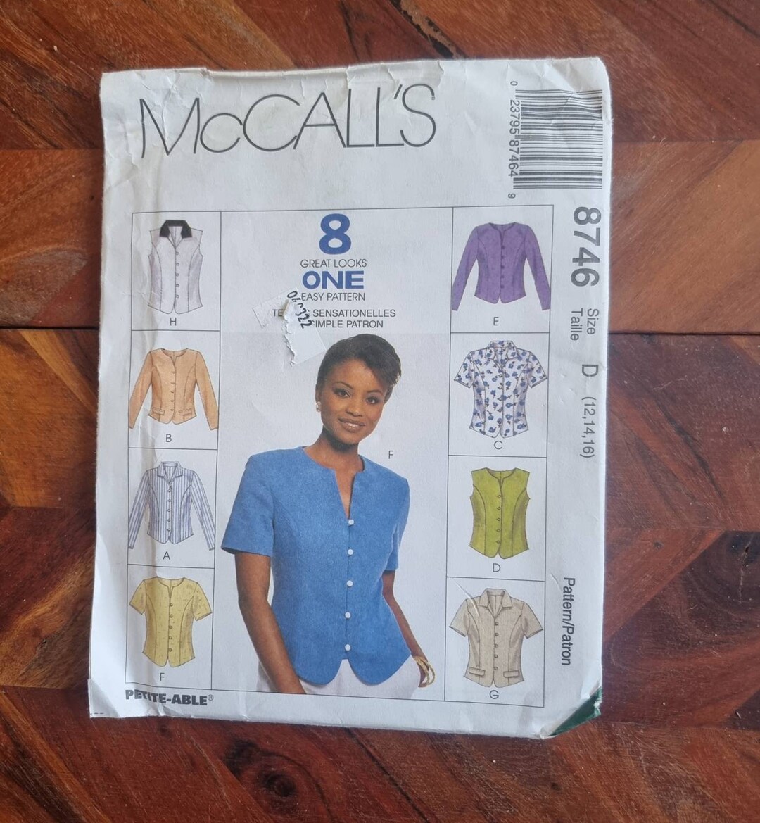 Mccalls Vintage 8746 Womens Top Pattern Size 12 14 16 - Etsy