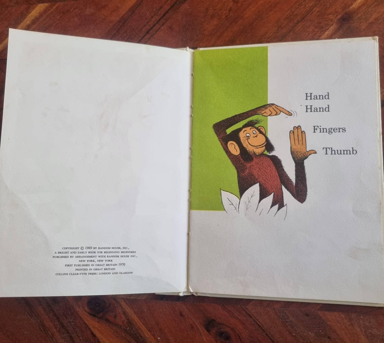 Vintage Children's Book Hand, Hand, Fingers, Thumb Al Perkins Beginner ...