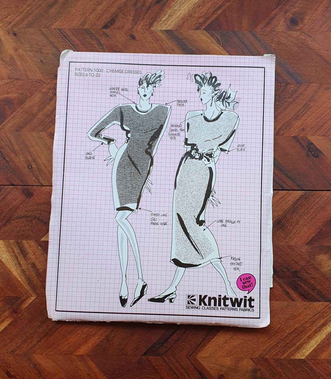 KNITWIT Vintage Ladies Chemise Dress Pattern 1000 Sizes 6-22 - Etsy