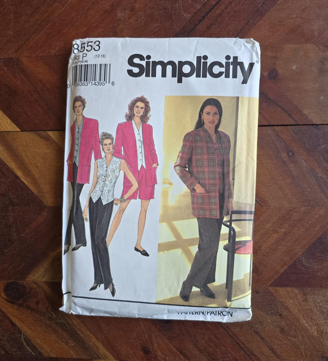 Vintage SIMPLICITY Pattern 8553 Ladies Jacket Top Pants Shorts Sizes 12 ...