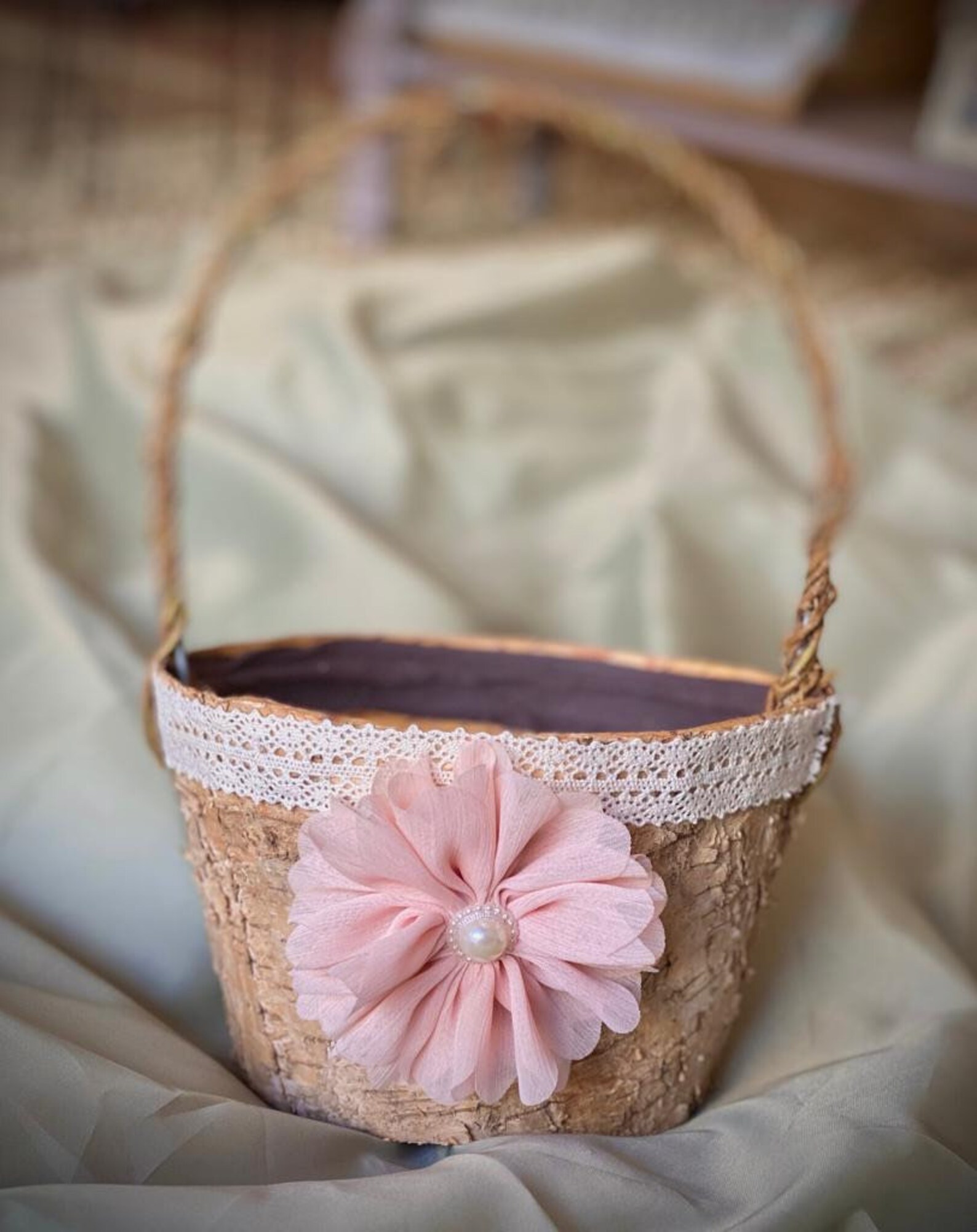 Flower Girl Basket With Flower - Etsy