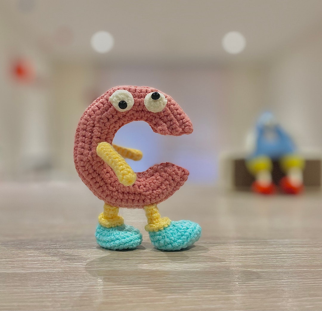 Handmade Crochet Uppercase Letter C - Whimsical Decorative Accent and ...