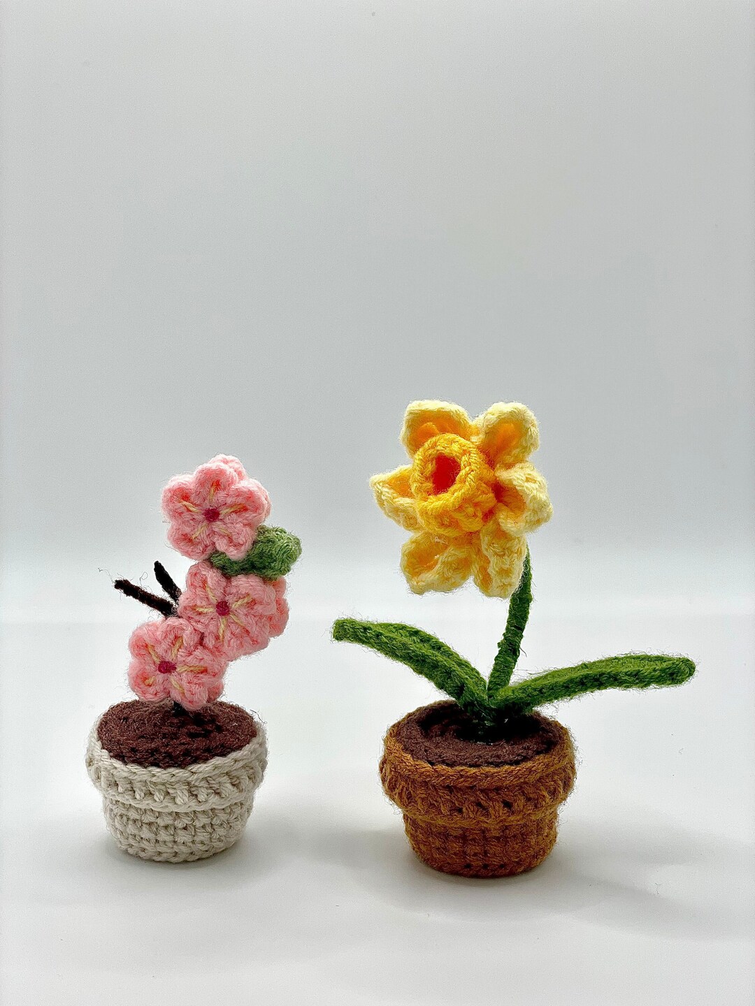 March Birth Flower Crochet Collection: Crocheted Potted Sakura Cherry ...