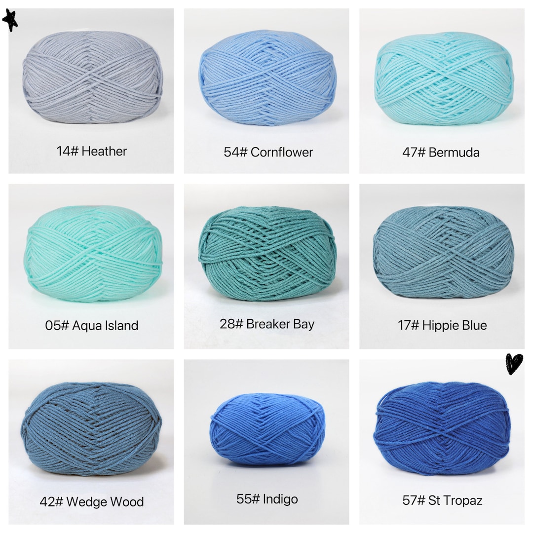 Blue Milk Cotton Yarn - DK Weight - 80% Cotton - 50g Weight - Ideal for ...