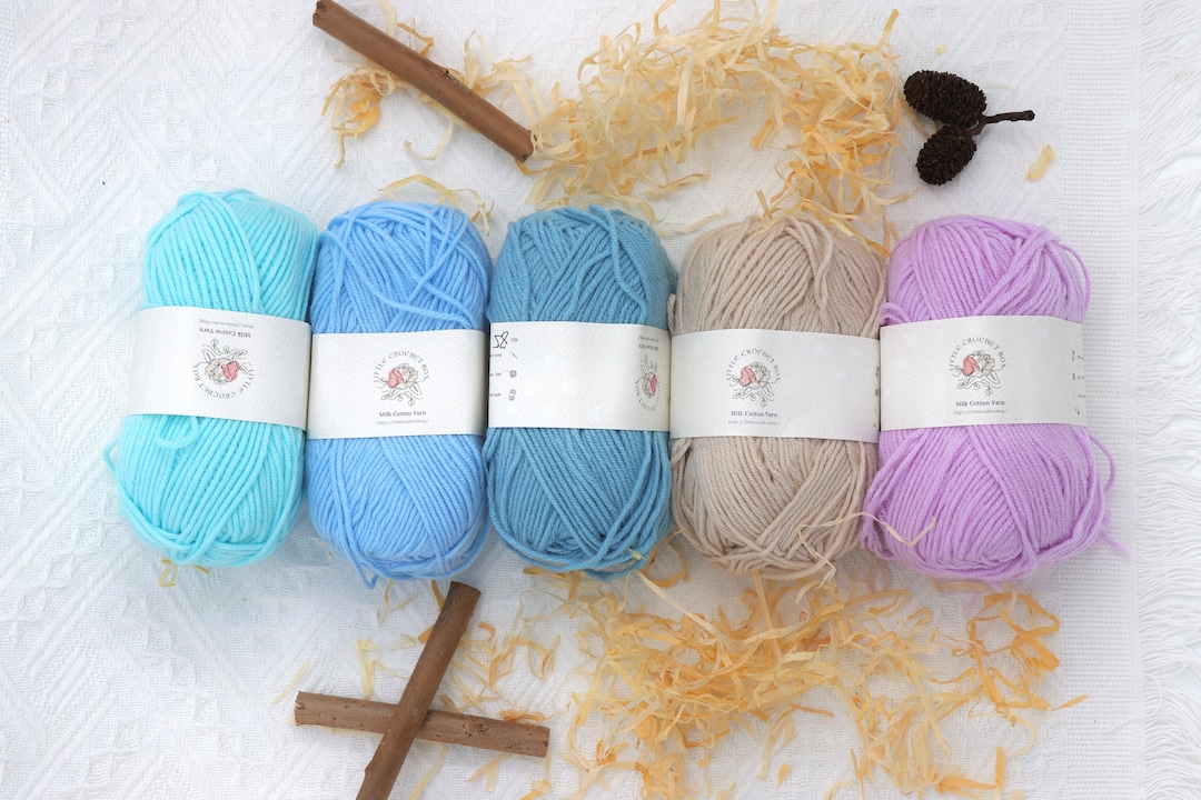 Premium Milk Cotton Yarn in 86 Beautiful Colors - DK Weight - 80% ...