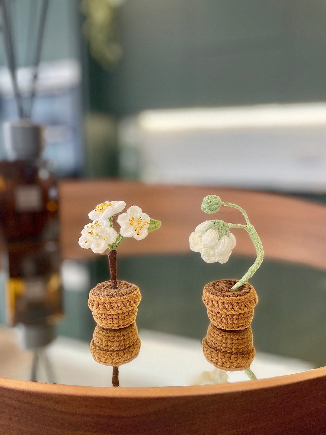 May Birth Flower Crochet Collection: Crocheted Potted Hawthorn, Lily of ...