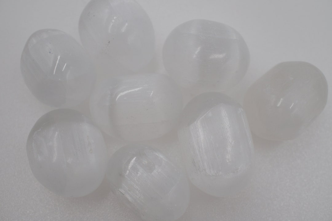 Selenite Tumbled Stone, Large Selenite Tumble - Etsy