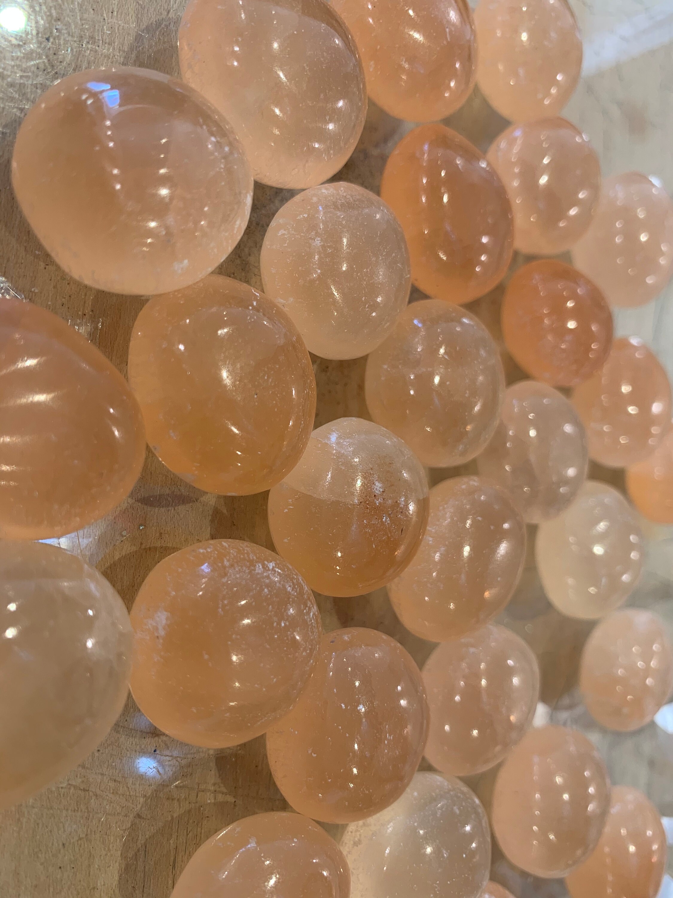 Peach Selenite Tumbled Stone, Peach Selenite Tumble - Etsy