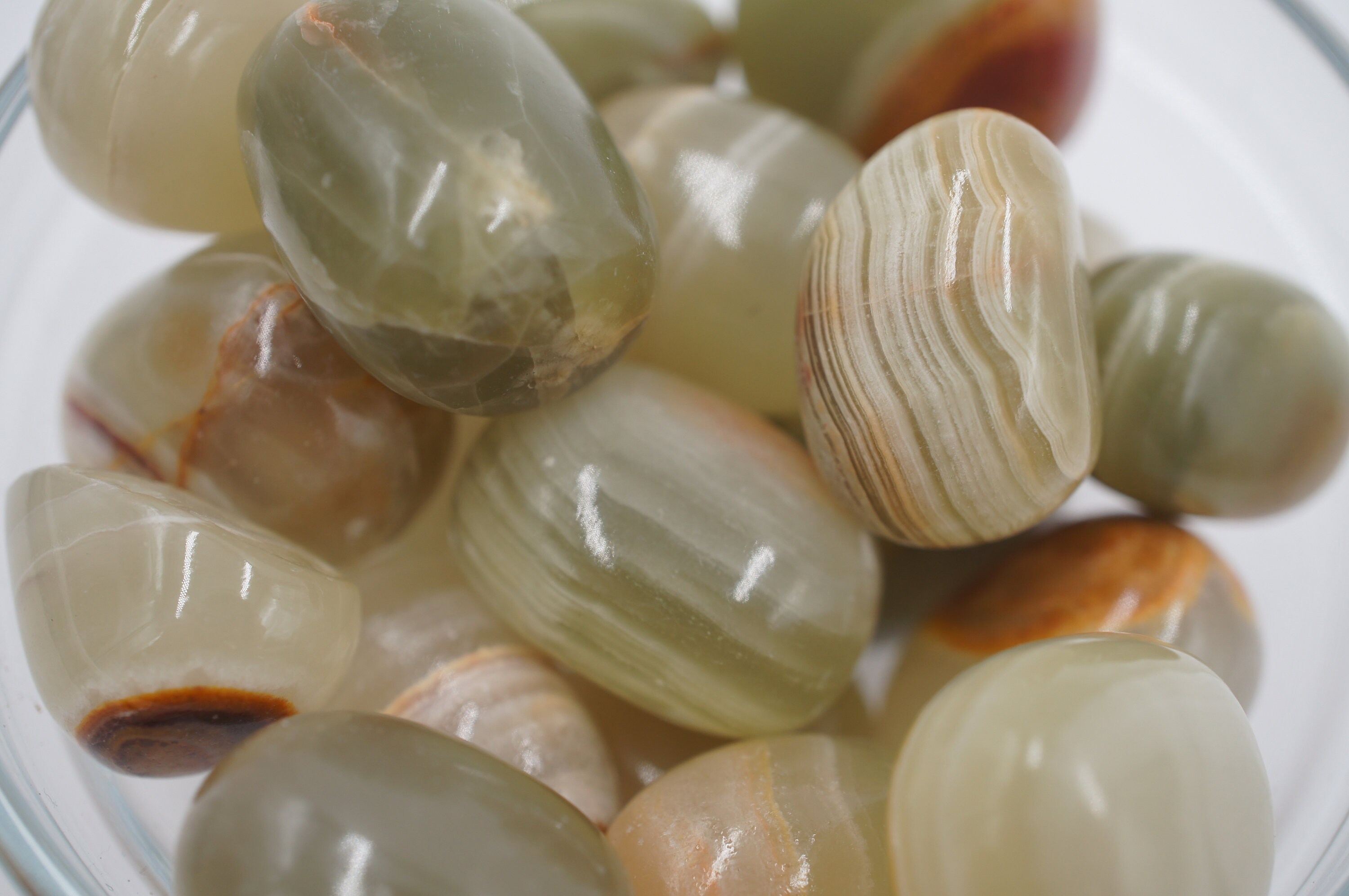 Banded Green Calcite Tumbled Stone - Etsy