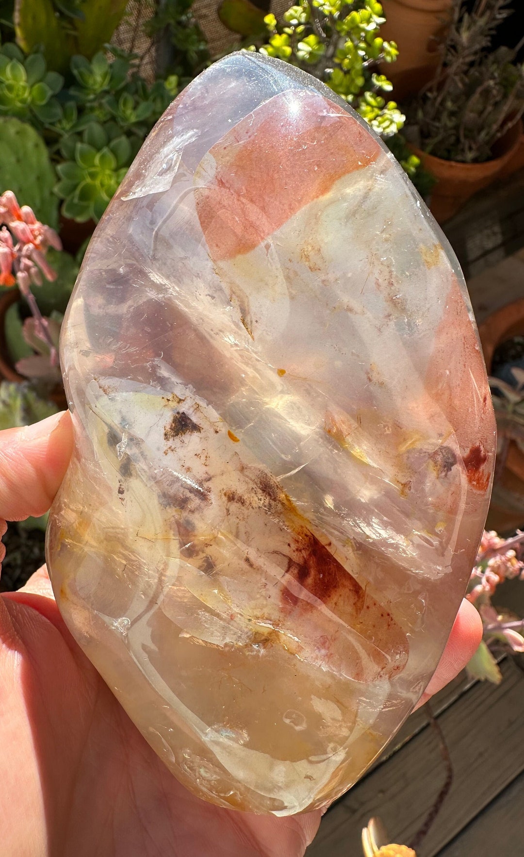 Hematoid Quartz Sculpture Golden Healer Quartz Red Hematite Quartz ...