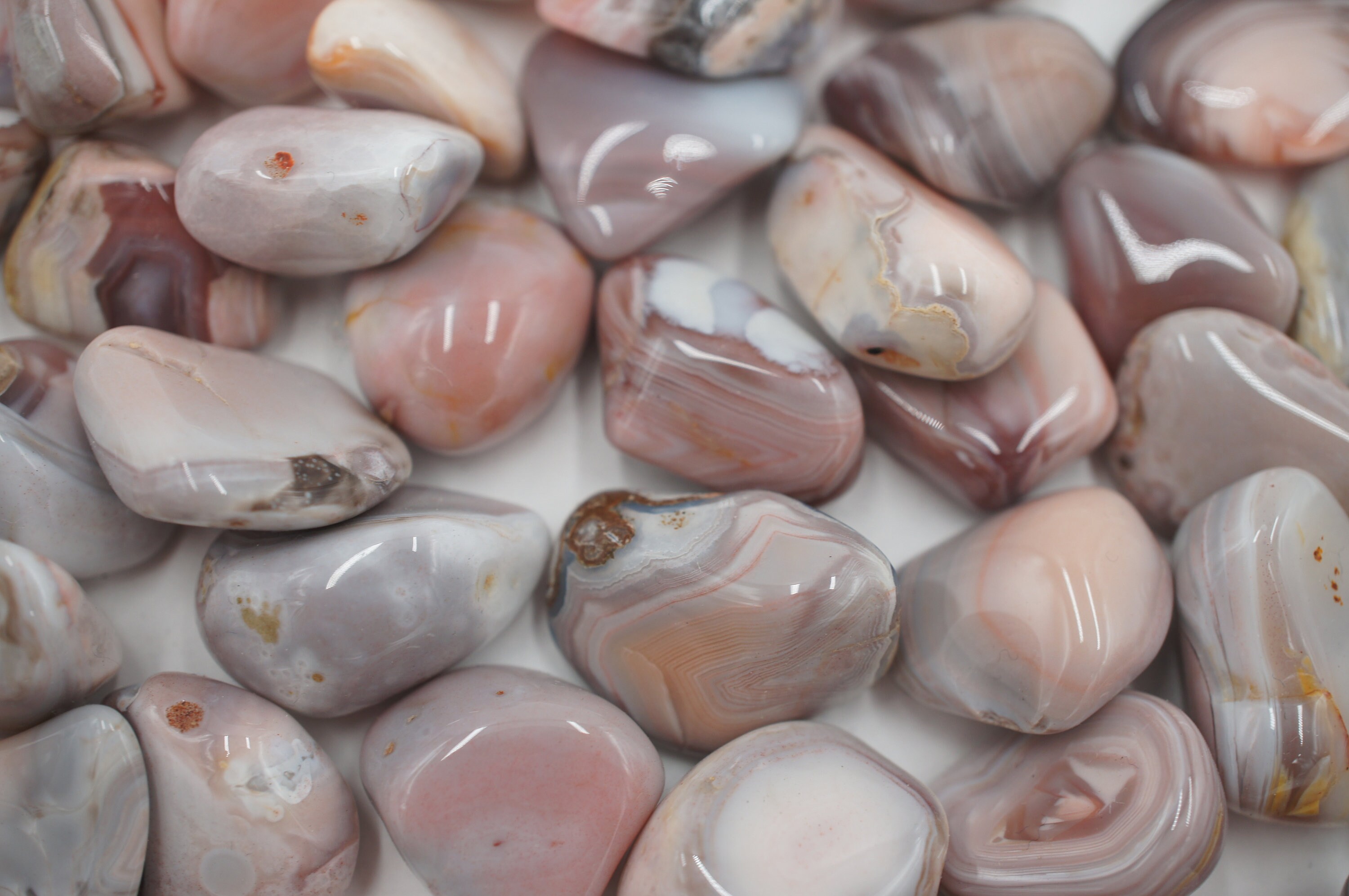 Pink Agate Tumbled Stone XS Pink Agate Tumble | Etsy