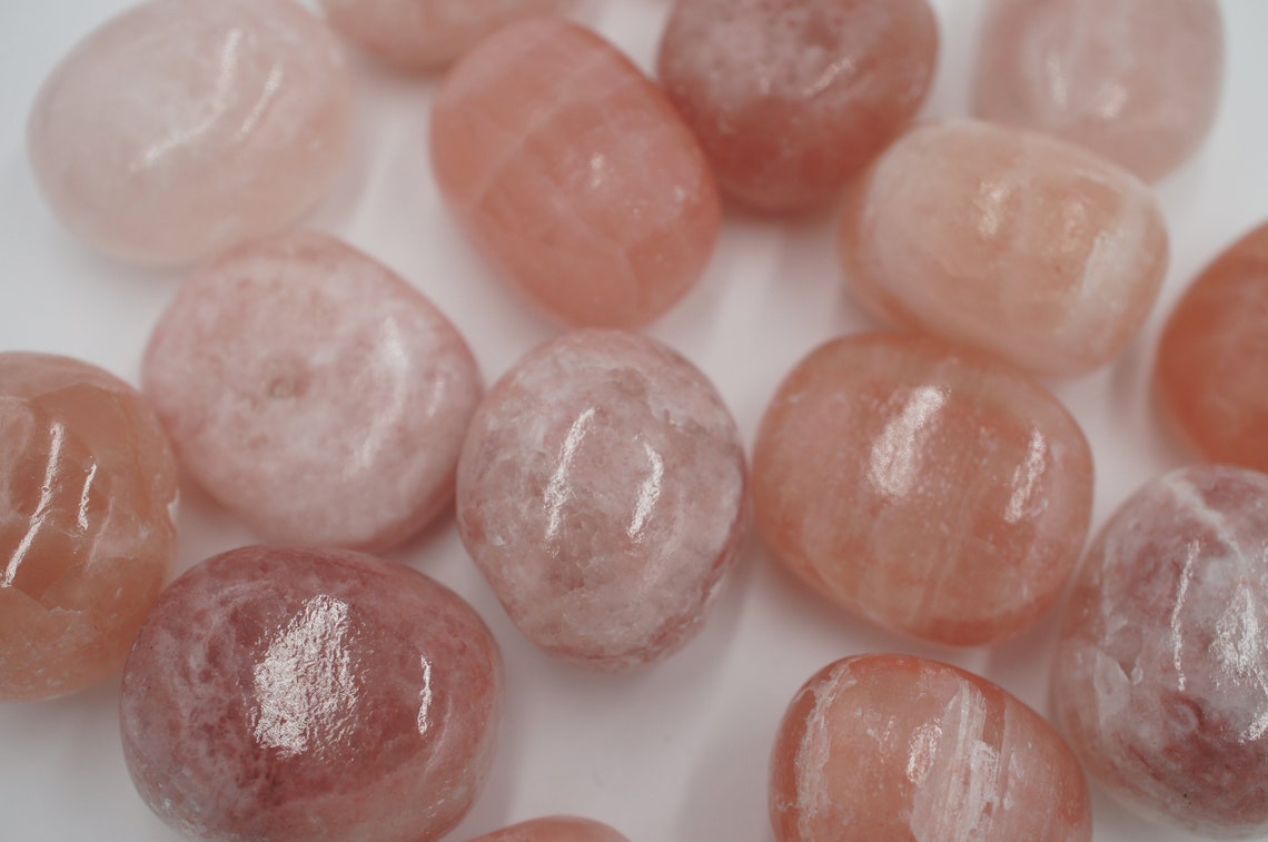 Rose Calcite Tumbled Stone - Etsy UK