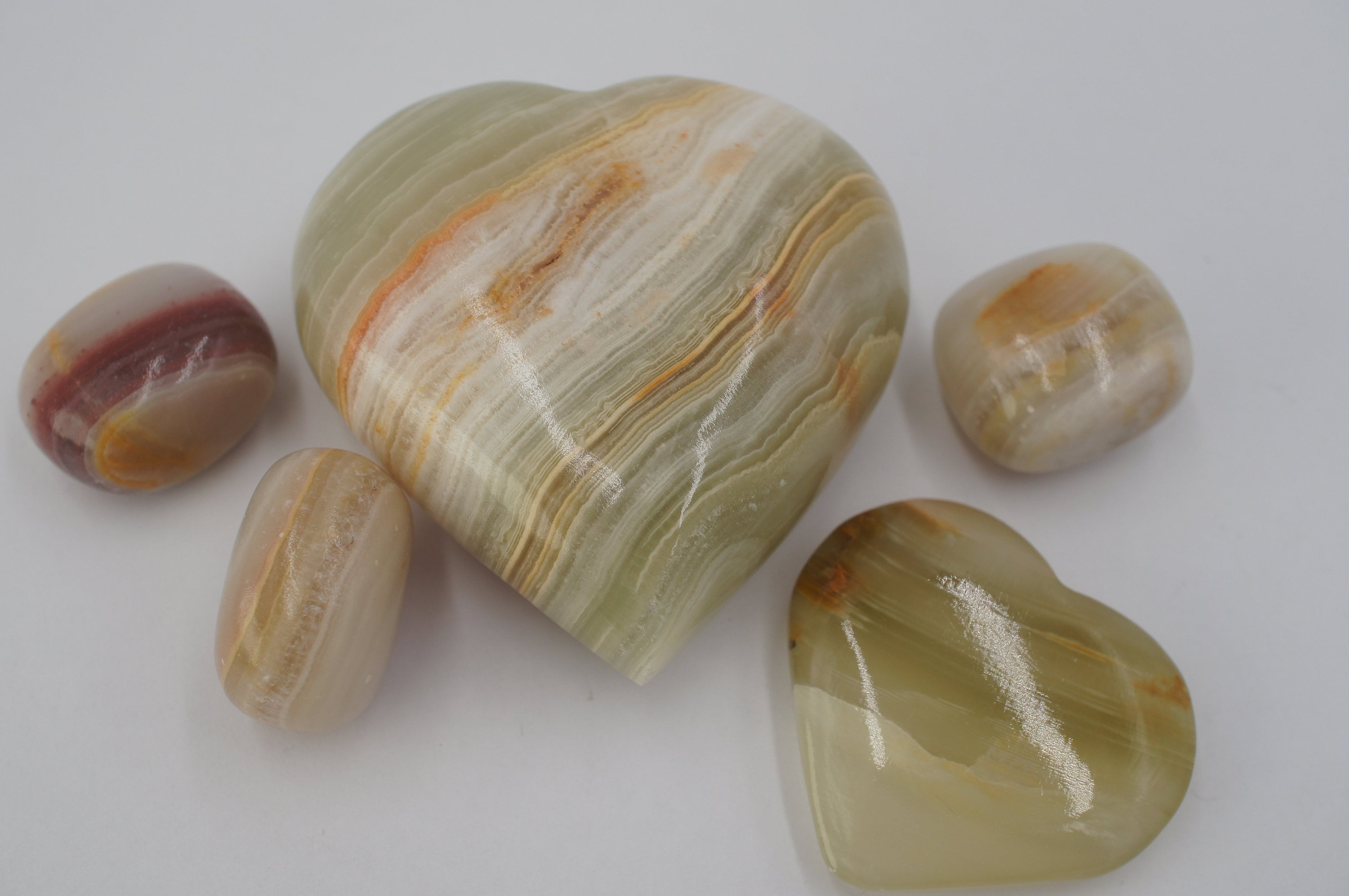 Banded Green Calcite Tumbled Stone - Etsy