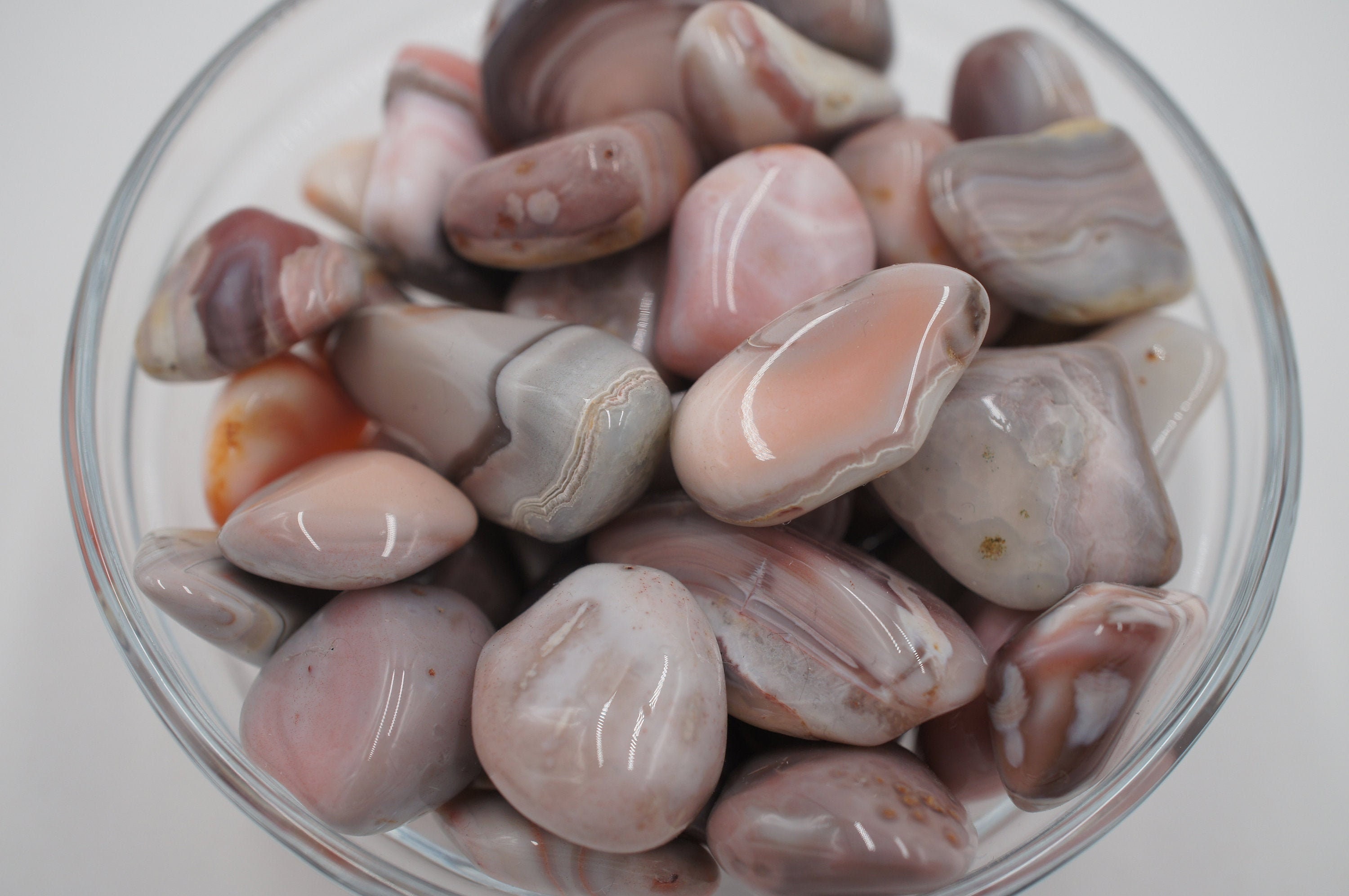 Pink Agate Tumbled Stone XS Pink Agate Tumble | Etsy