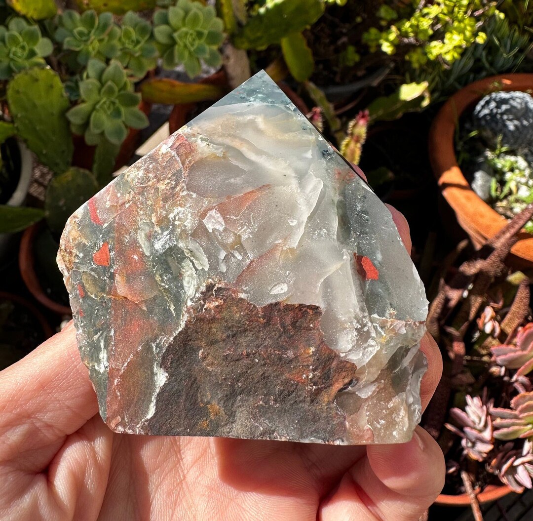 Bloodstone Jasper Point | Bloodstone Point | Raw Bloodstone Point ...