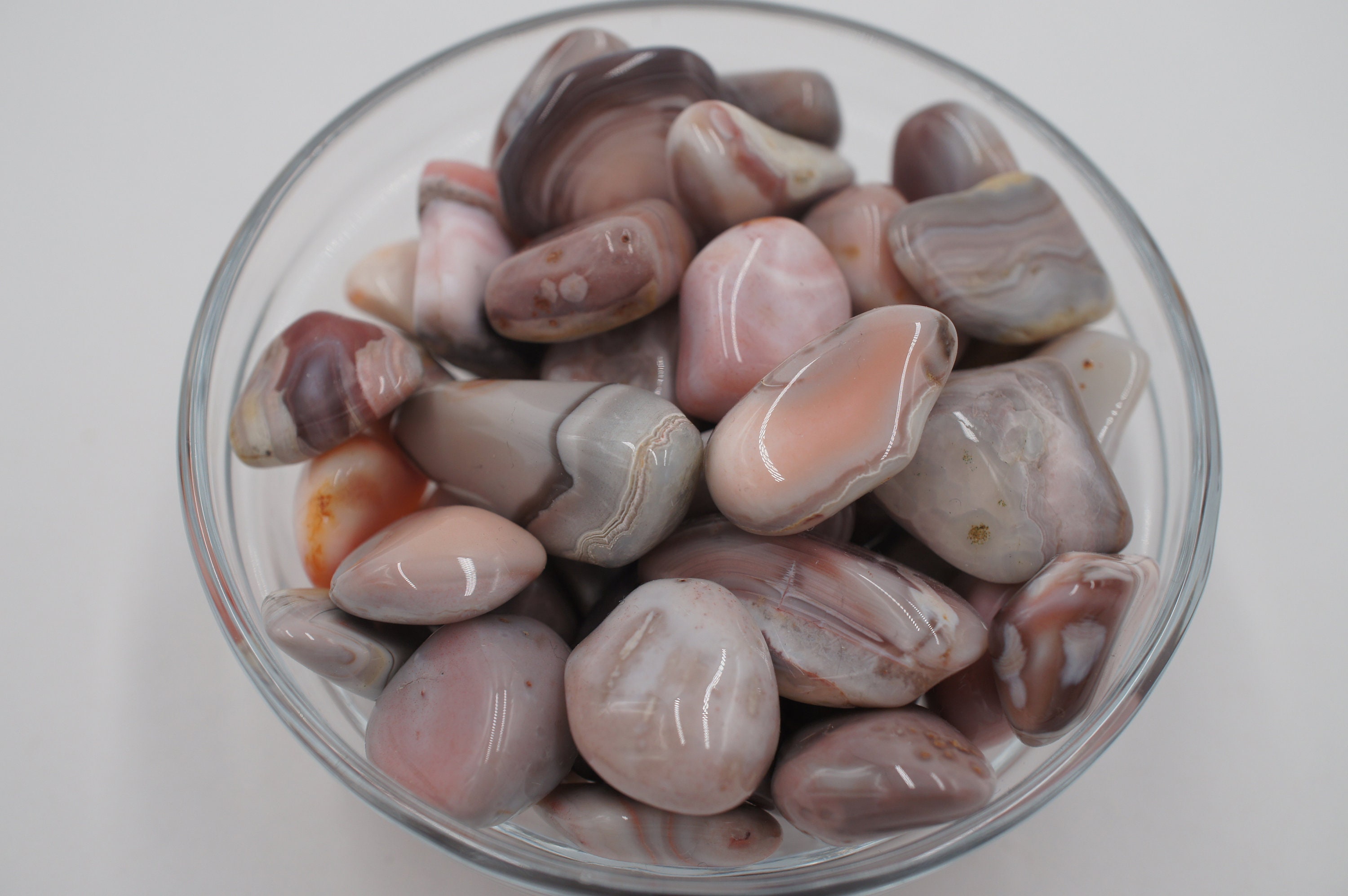 Pink Agate Tumbled Stone XS Pink Agate Tumble | Etsy