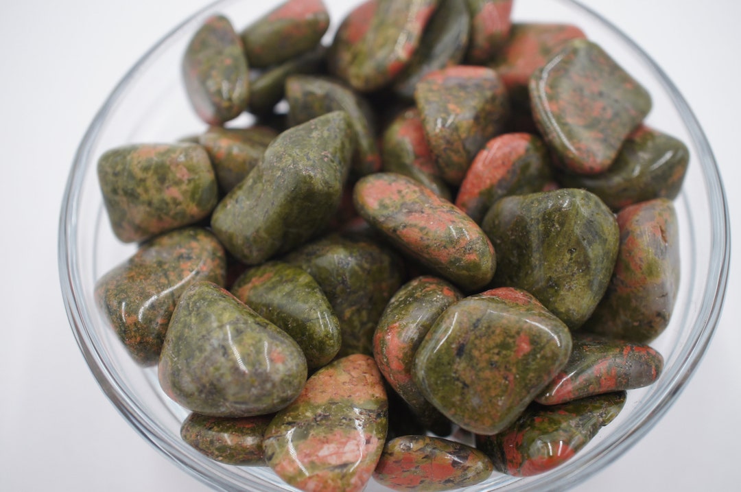Unakite Tumbled Stone, XS Unakite Tumble - Etsy
