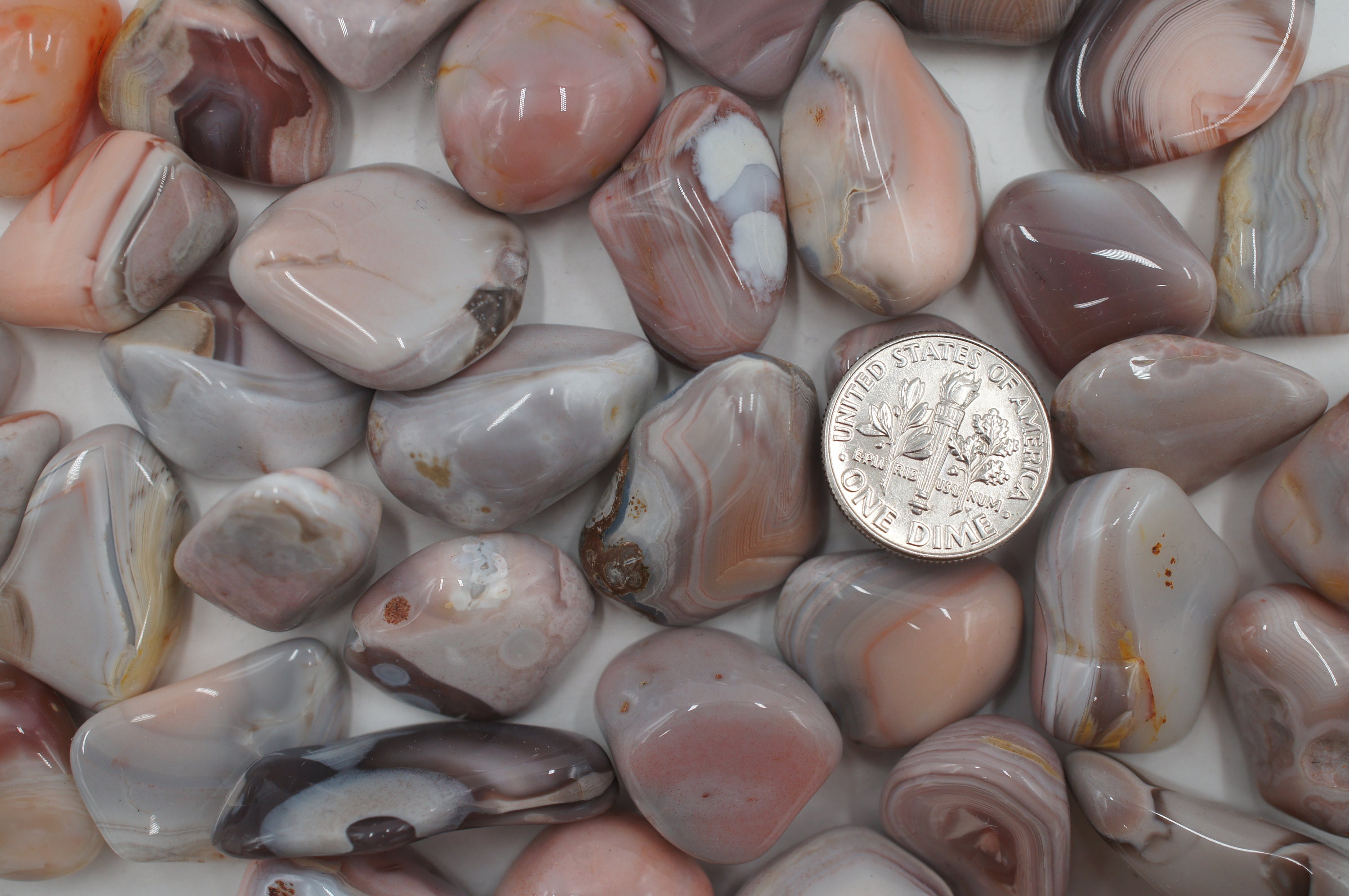 Pink Agate Tumbled Stone XS Pink Agate Tumble | Etsy