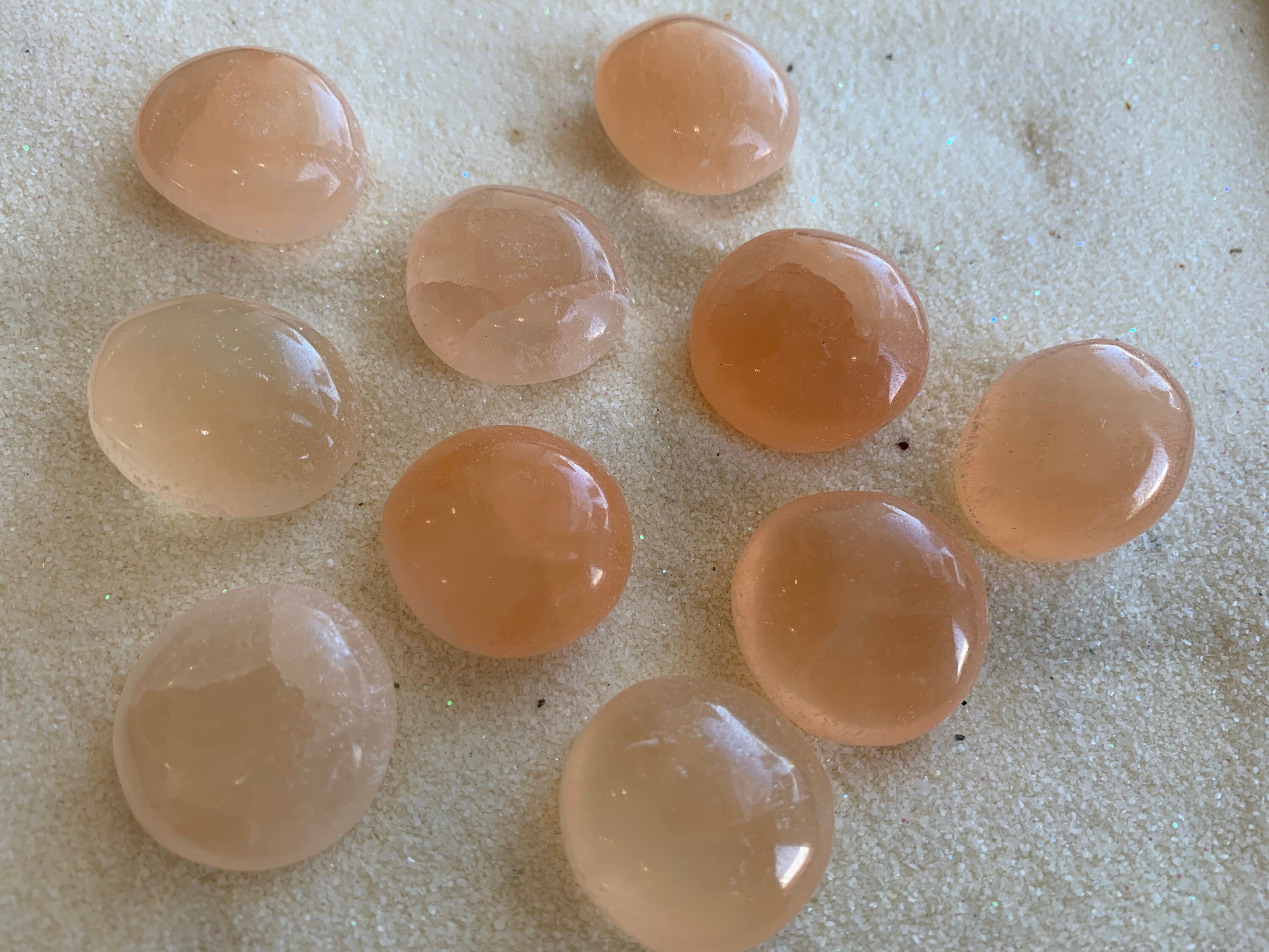 Peach Selenite Tumbled Stone, Peach Selenite Tumble - Etsy