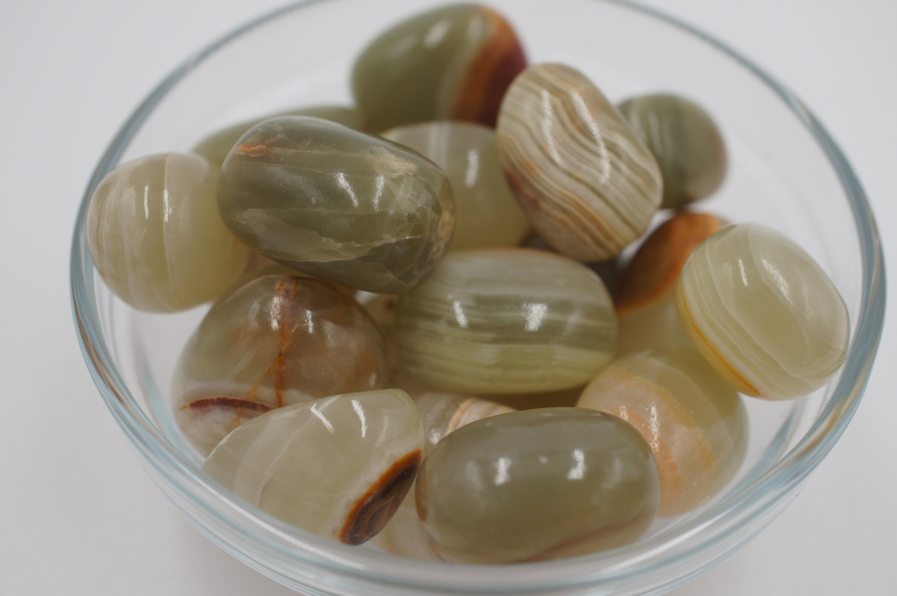 Banded Green Calcite Tumbled Stone - Etsy