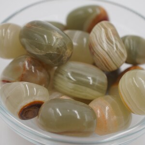 Banded Green Calcite Tumbled Stone - Etsy