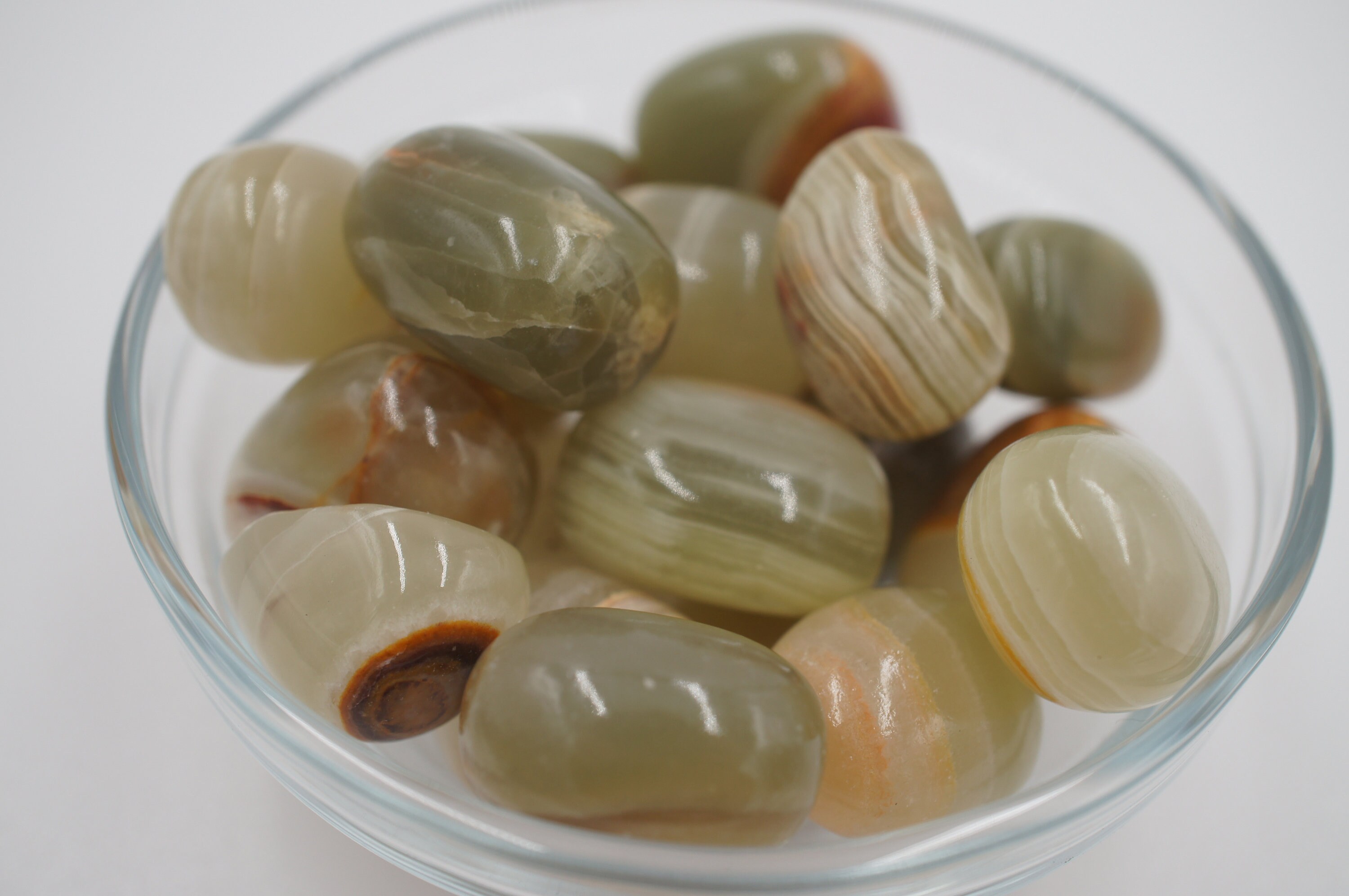 Banded Green Calcite Tumbled Stone - Etsy