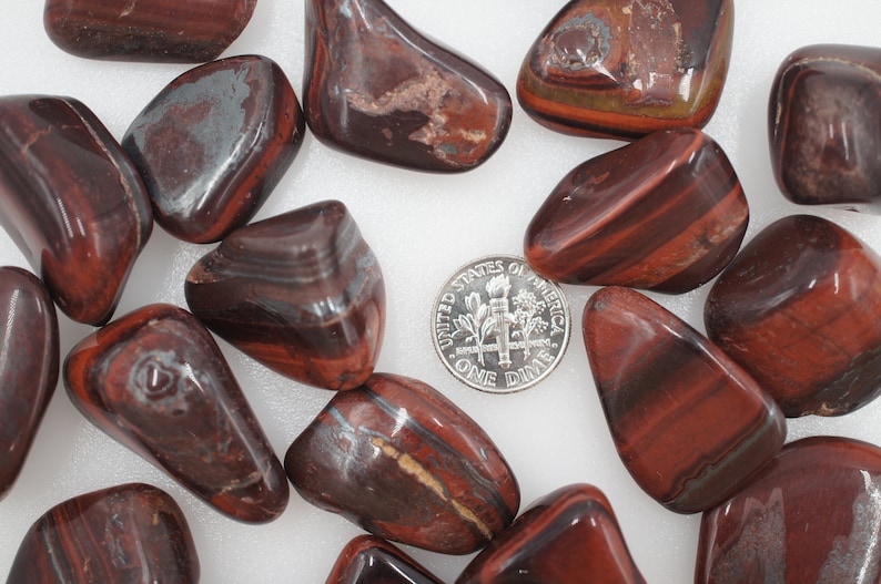 Red Tigers Eye Tumble Medium Red Tigers Iron Tumbled Stone | Etsy