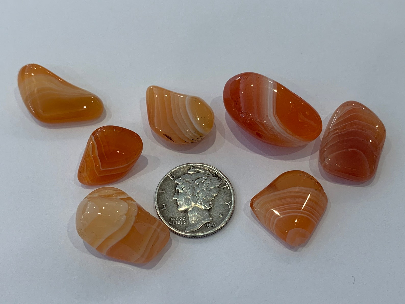 Small Banded Carnelian Tumbled Stone, Banded Red Agate - Etsy