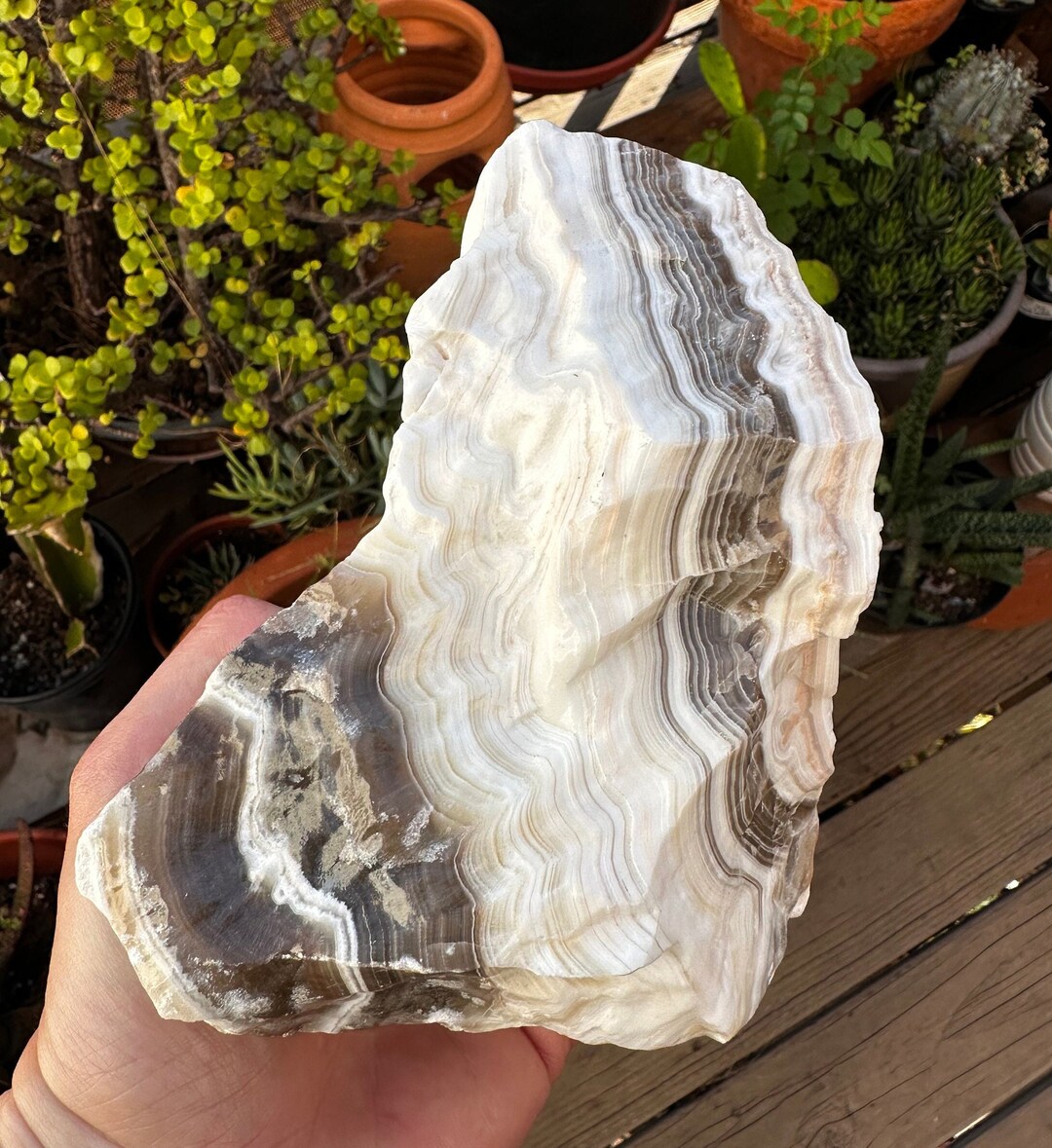 Striped Calcite Specimen Free Standing Banded Calcite - Etsy