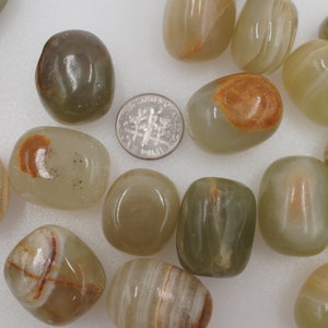 Banded Green Calcite Tumbled Stone - Etsy