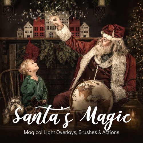 Santa's Magic: Light Overlays and Brushes - Etsy