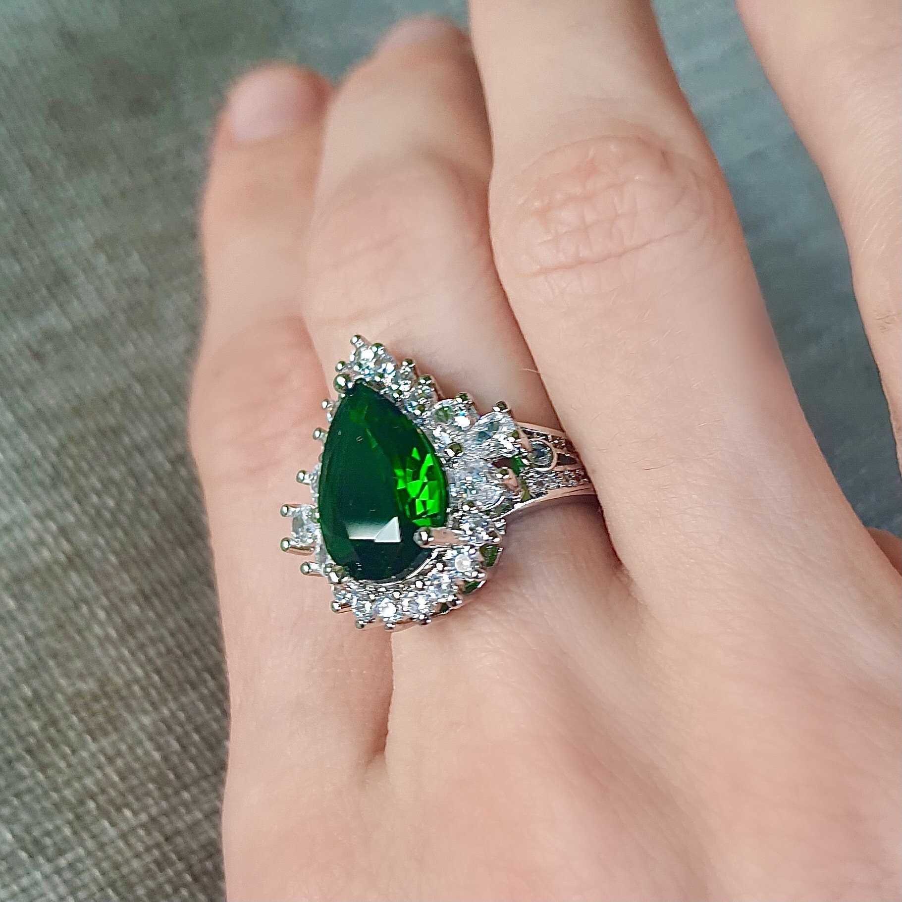 Amulet Talisman Emerald Ring Luxury Almond Shape. Magical | Etsy