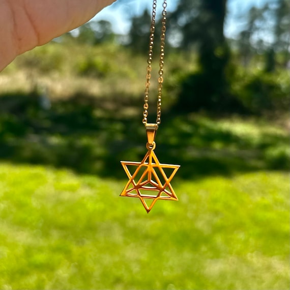 Sacred Merkaba Necklace. Sacred Geometry jewelry. Manifestation symbol Etsy