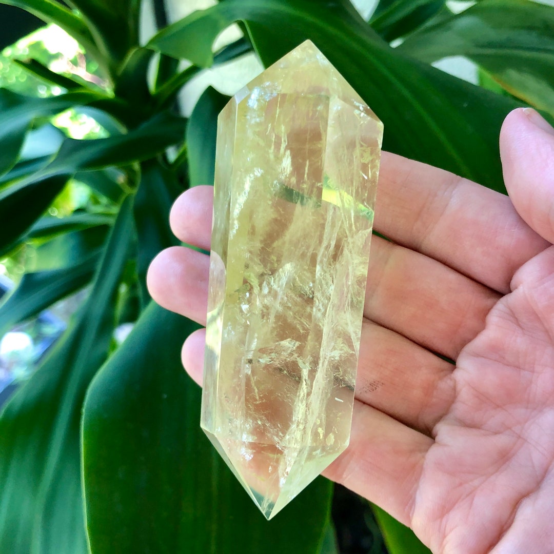 Lemon Yellow Citrine Double Point Crystal: Reiki Abundance Stone - Etsy