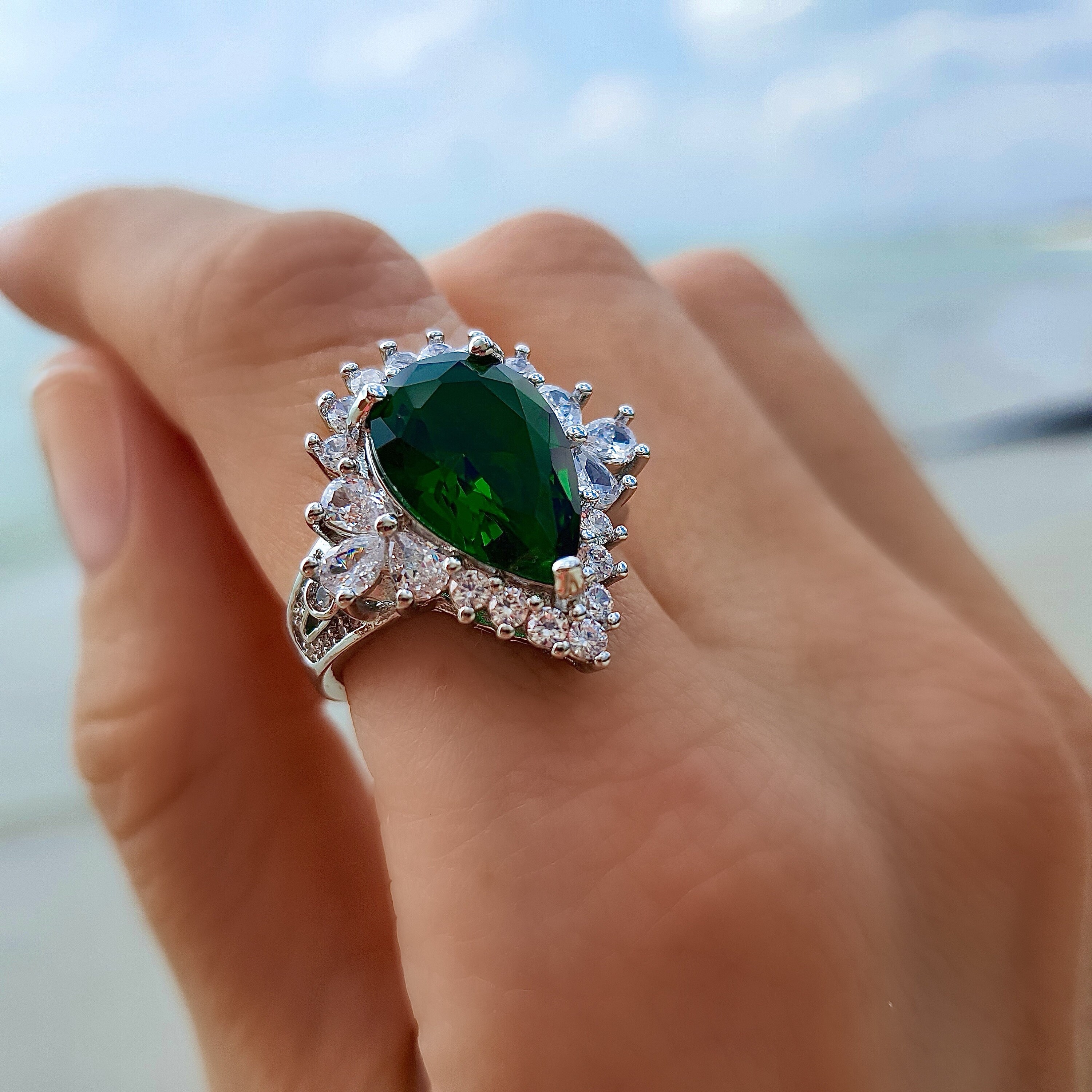 Amulet Talisman Emerald Ring Luxury Almond Shape. Magical | Etsy