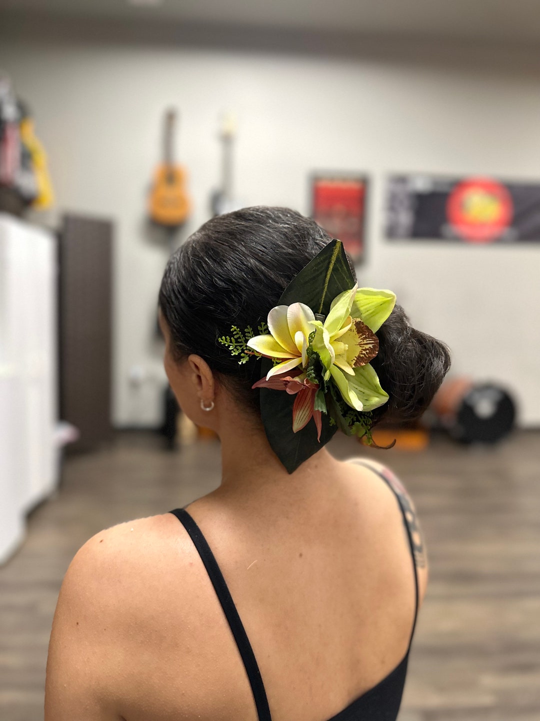 Lily and Plumeria Flower Hula Hair Piece for Hawaiian Hula - Etsy