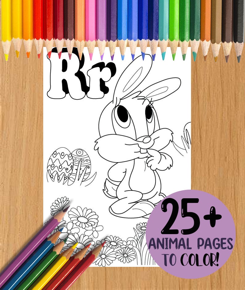 Printable Animal Alphabet Coloring Pages for Kids ABC - Etsy