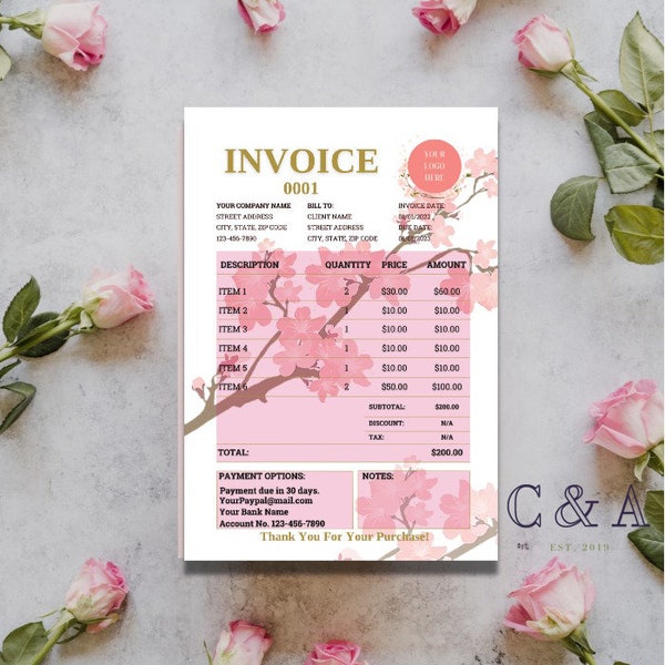 Invoice Template Png - Etsy