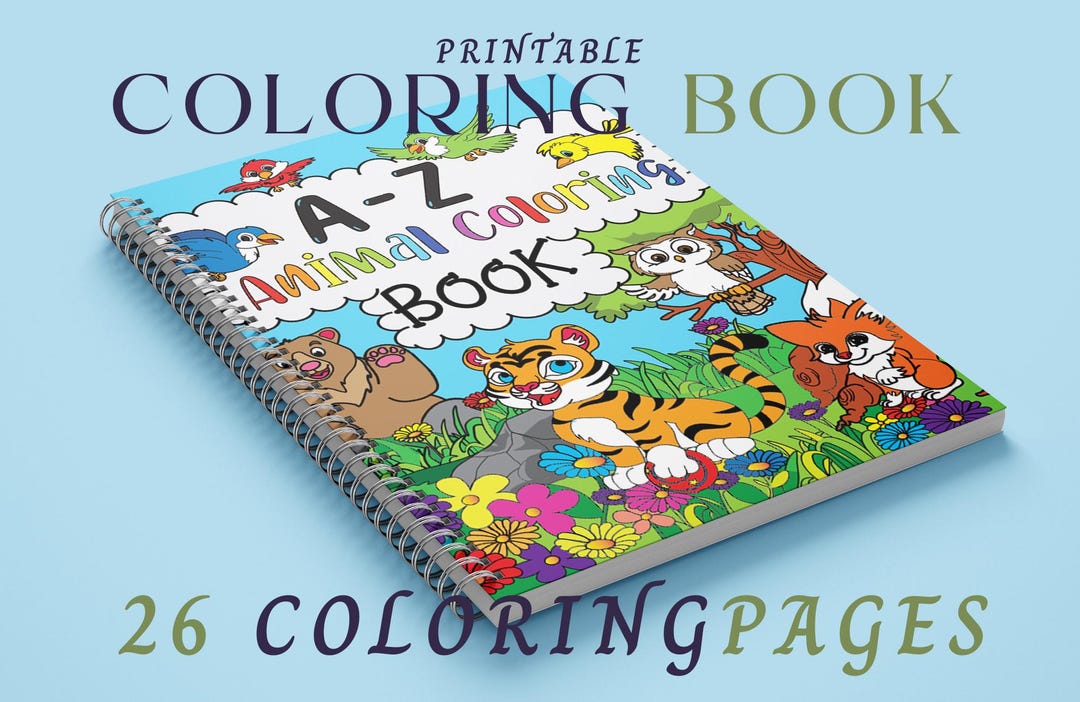 Printable ABC Animal Alphabet Personalized Coloring Book for Kids, ABC ...