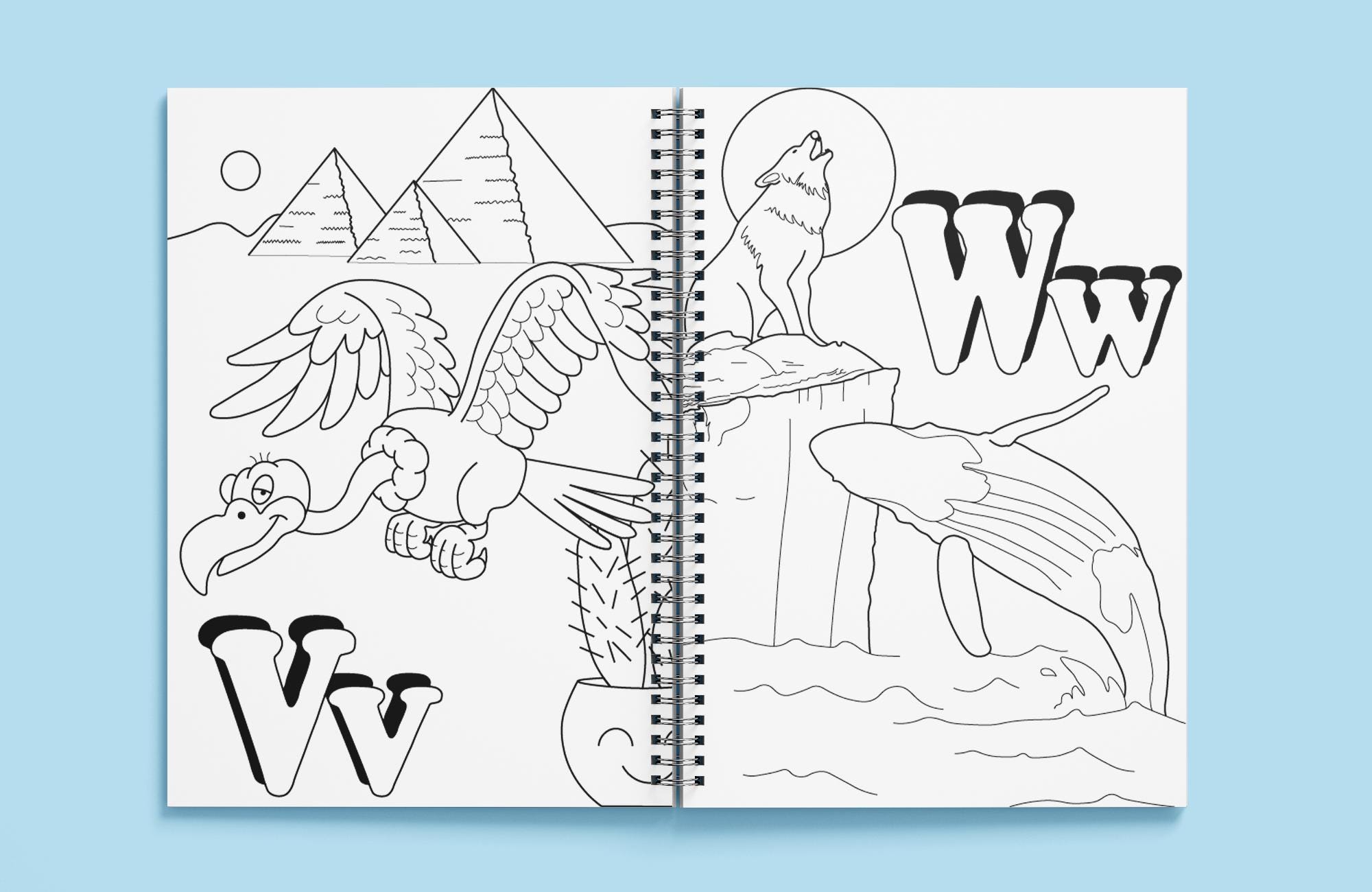 Printable ABC Animal Alphabet Personalized Coloring Book for Kids, ABC ...