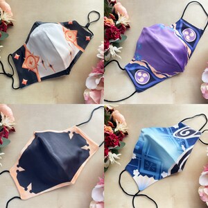 Genshin Impact Inspired Character Fashion Face Masks - Etsy