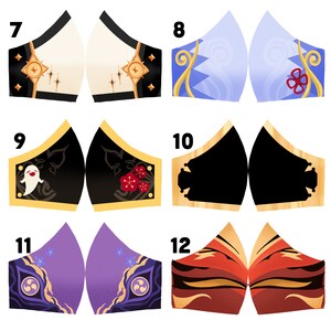 Genshin Impact Inspired Character Fashion Face Masks - Etsy