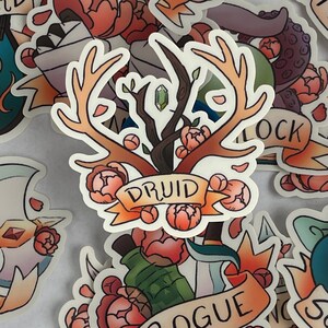 Matte D&D 5e Class Stickers, Decorative for Stationary, Laptop, Planner ...