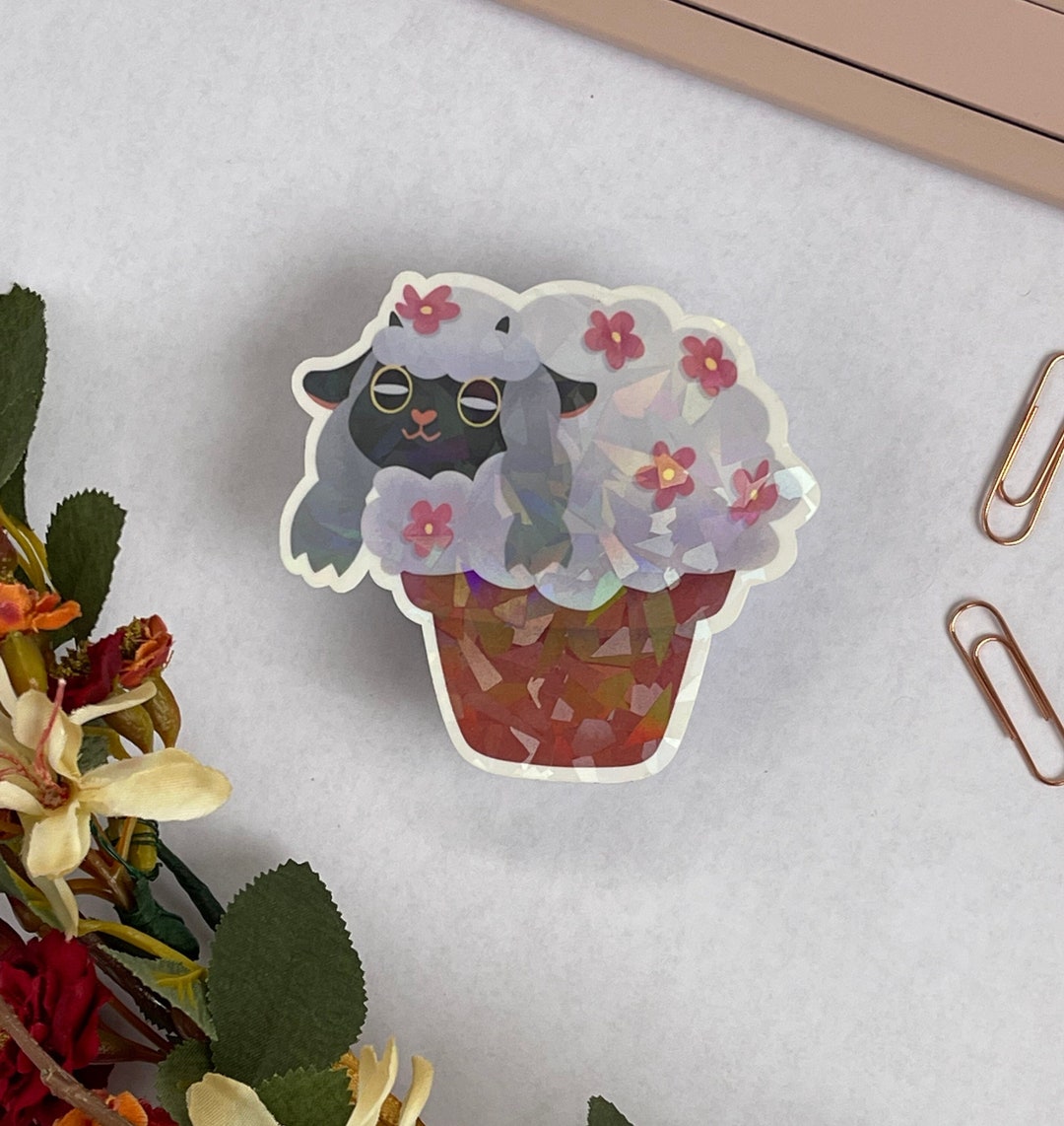 Pokemon Wooloo Flower Bush Waterproof Holographic Sticker, Decoration ...