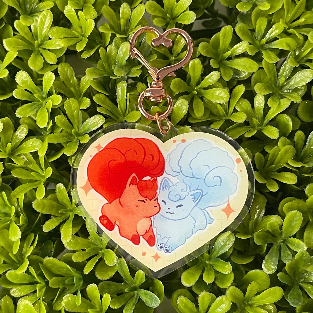 Pokemon Vulpix and Alolan Vulpix Heart Charm - Etsy