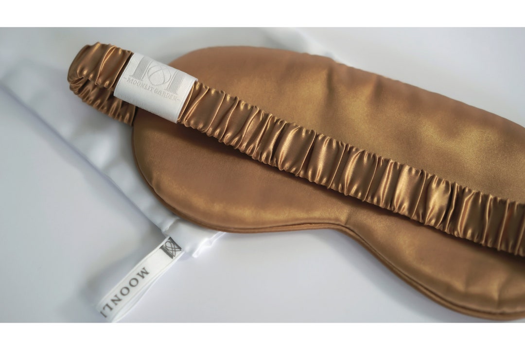 MOONLIT GARDEN Luxury Gold-toffee Both-sided 100% Mulberry Silk Blinder ...