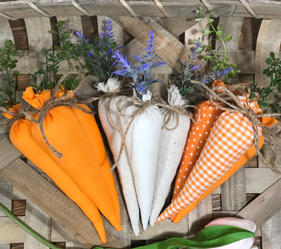 Fabric Carrot Easter Decor, Farmhouse Fabric Carrots, Rustic Carrot ...
