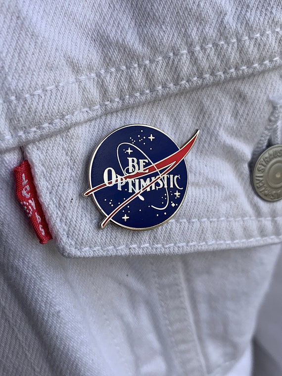 1.230mm Be Optimistic Space Enamel Pin | Etsy